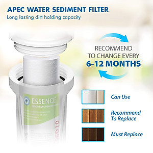 APEC Water Systems FI-ES-SED10-A APEC 5 Micron 10” x 2.5” Sediment Water Filter for Reverse Osmosis System, White