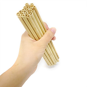 Honbay 20PCS Bamboo Drinking Straws Reusable Wood Straws with 1PCS Cleaning Brush for Home and Outdoors