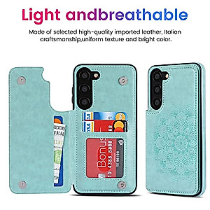 ACXLIFE Galaxy S23Plus 5G Case S23 Plus Card Credit Holder Wallet Protective Cover with Card Slot and Leather Case for Samsung S23Plus 6.6Inch (Green, S23 Plus 6.6inch)