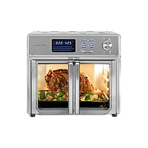 Kalorik 26 QT Digital Maxx Air Fryer Oven, Includes Cookbook. Sears up to 500 degrees F, Stainless Steel (Renewed)