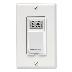 Honeywell Home RPLS730B1000 7-Day Programmable Light Switch Timer, White