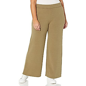 The Drop Women's Leo Super Soft Pull On Sweater Pants, Capers olive, M