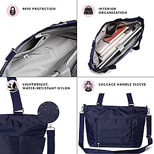 Baggallini Essential Laptop Tote Bag for Women - Work Tote Bag with Laptop Sleeve - Travel Shoulder Bag with Luggage Sleeve