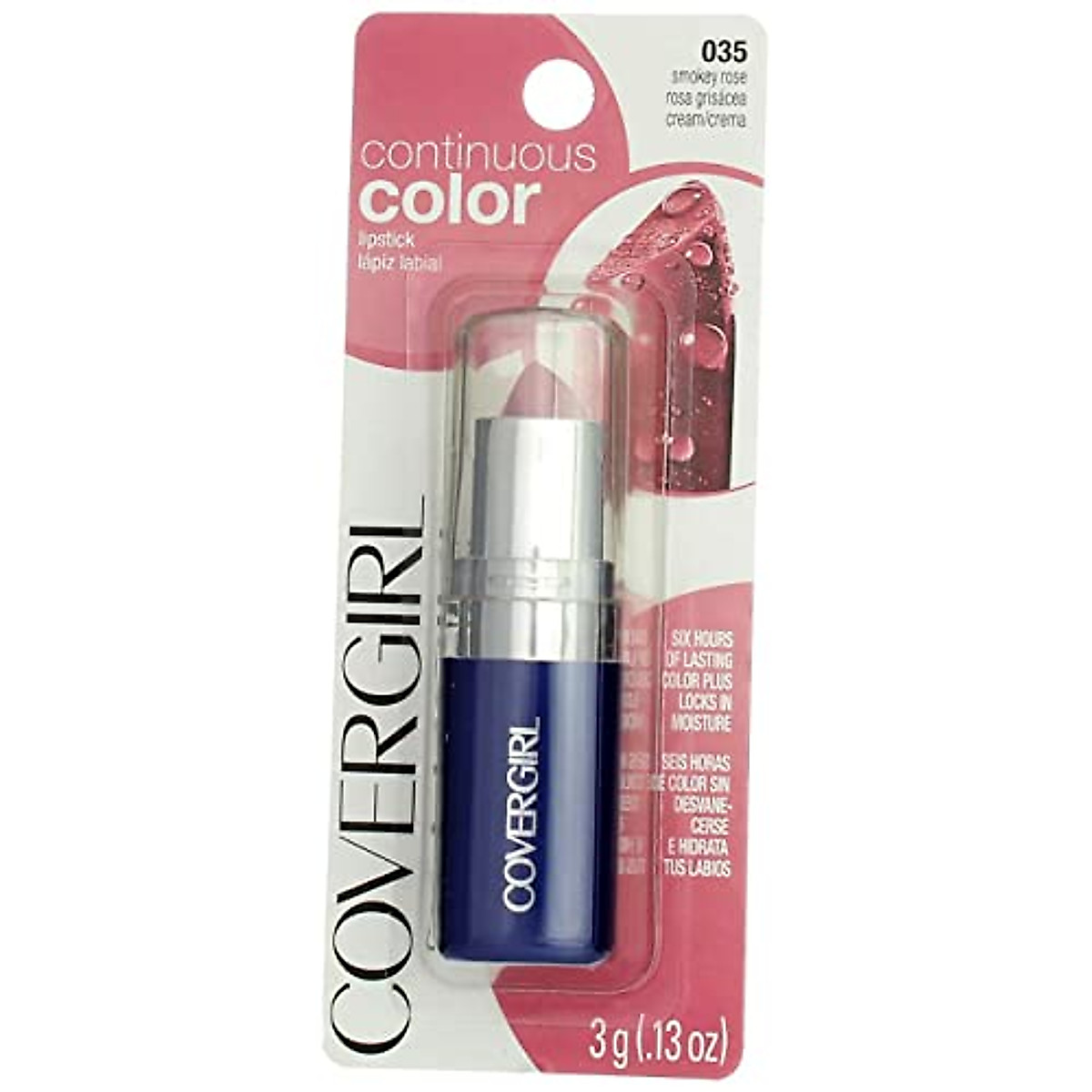 Cg Cs Lipstick 035 Smokey Size .13 O Cover Girl Continuous Color Lip Stick 035 Smokey Rose .13 Oz