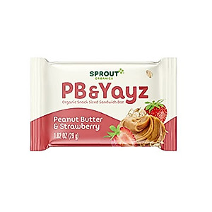 Sprout Organics PB & Yayz Sandwich Bars Peanut Butter & Strawberry, Organic Gluten Free Toddler Snack