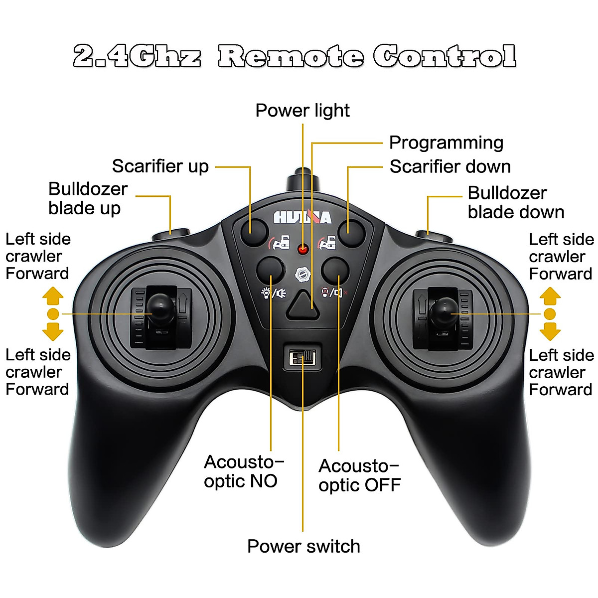 Dollox Remote Control Bulldozer 1/16 RC Front Loader Tractor Toy 2.4Ghz RC Construction Vehicles RC Dozer Toys for Boys Adults, 11 Channel Track Dozer Cars with Light & Sound for Kids