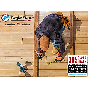 #10 x 3-1/2 Inch Stainless Steel Wood Screws 1000 Qty | Star Torx Drive Flat Head | 305 Grade Stainless Steel Wood Screws by Allen's Trading Co. Eagle Claw Fasteners 2 X Driver Bits Included