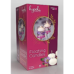 Hyoola Premium Midnight Blue Floating Candles 1.75 Inch - 3 Hour Burn Time - Made in Europe - 20 Pack