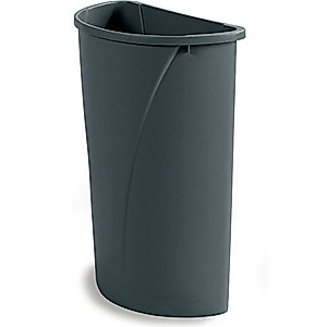 CFS 34302123 Centurian Half Round Waste Container Trash Can Only, 21 Gallon, Gray