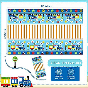 Irenare Train Plastic Tablecloths Train Birthday Party Supplies Train Party boy Tablecovers Train Party Decorations 51 x 87 Inch(3 Pieces)