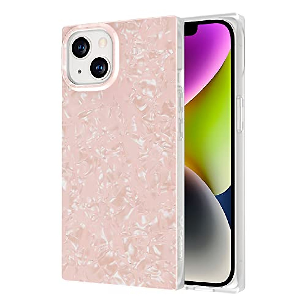 Cocomii Square iPhone 11 Case - Square Pearl Glitter - Slim - Lightweight - Glossy - Sturdy TPU Silicone - Mother-Of-Pearl Seashell - Luxury Aesthetic Cover Compatible with Apple iPhone 11 6.1" (Pink)