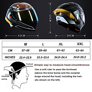 Bluetooth Full Face Motorcycle Helmet, DOT Approved Flip Up Anti-Fog Double Visor Helmet, Street Bike Helmet, Built-in Dual Speaker with Microphone, for Adults Men and Women M~XXL