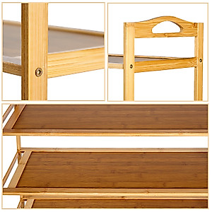 KJDFHNB 6 Tier Bamboo Shoe Rack for Closet, Free Standing Shoe Racks, Stackable Shoes Rack Organizer, Bamboo Wood Shoe Rack for Entryway and Closet Hallway (27.5" x 9.25" x 40.3")