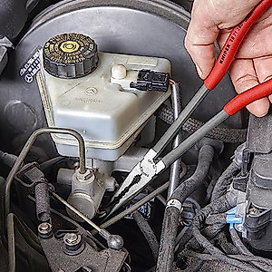 KNIPEX Tools - 2 Piece Extra Long Needle Nose Pliers Set With Keeper Pouch (28 71 280, 28 81 280 and 9K 00 90 12 US) (9K0080128US)