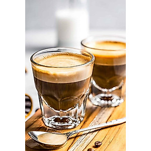 Necessia Heat-Treated Tempered Rim Cortado/Espresso/Gibraltar Glasses, Set of 2, 4.5 oz