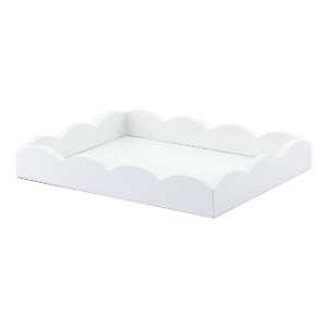 Addison Ross 11x8 Small Scallop Decorative Tray in White