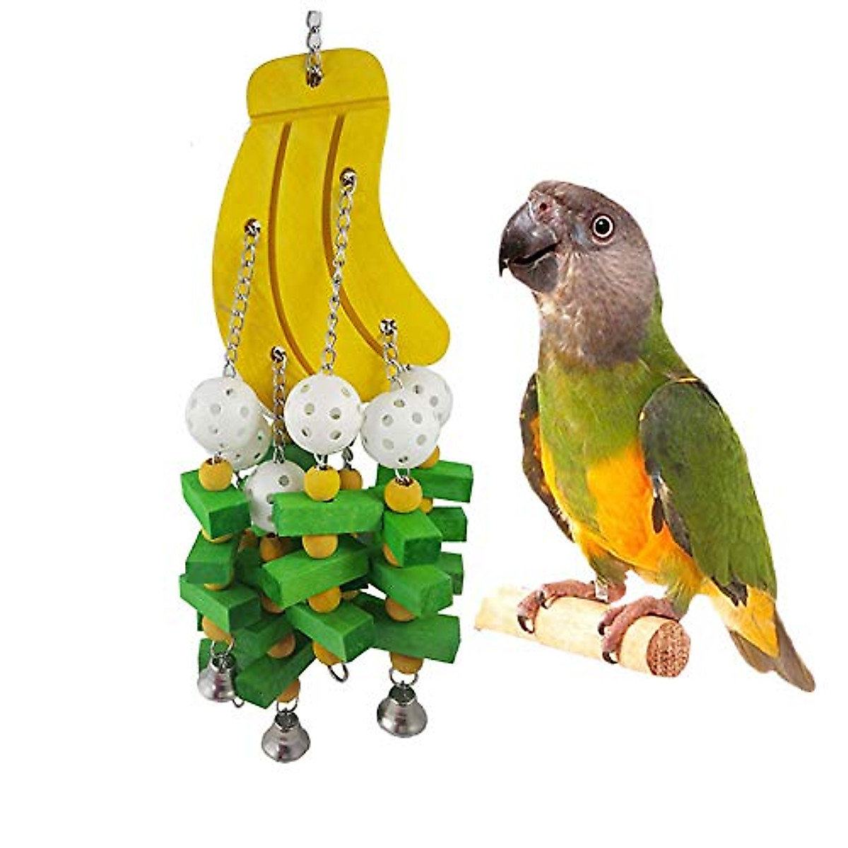 Keersi Medium Large Bird Chew Toy Wood Block for Parrot Parakeet Cockatiel Conure Cockatoo African Grey Macaw Eclectus Amazon Lovebird Budgie Cage