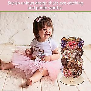 SATIRE HILL Premium Donut Tree Stand Uniquely Designed To Hold 24 Round Donut or Bagel Treats - Bring Some Sophistication to Your Next Celebration or Event With This Stylish Donut Holder.