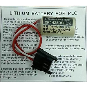 YYSHINE (2 Pack) CR14250SE 1/2AA 3V 1000mAh Lithium Battery for FDK 1747-BA Backup Power Supply with Black Plug