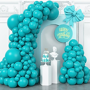 Peacock Blue Balloons Different Sizes, 123 Packs Mint Blue Balloons, Pack of 18 12 10 5 Inch Teal Blue Balloon Garland Arch Kit for Birthday Baby shower Dolphin Mermaid Theme Party Decoration