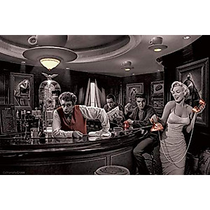 Java Dreams with James Dean Marilyn Monroe Elvis Presley and Humphrey Bogart by Chris Consani Art Print Poster 36"x24"