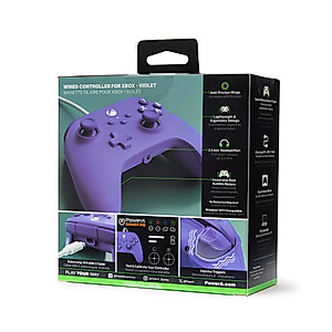 PowerA Wired Controller for Xbox Series X|S - Violet, gamepad, video game/gaming controller, works with Xbox One, Officially Licensed