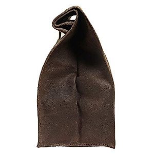 WAYNE'S DOG Waxed Canvas Leather Lunch Bag, Durable, Eco Friendly, Plastic-Free Reusable Food Storage Bag, Unisex Lunchbox For work or school (Coffee)