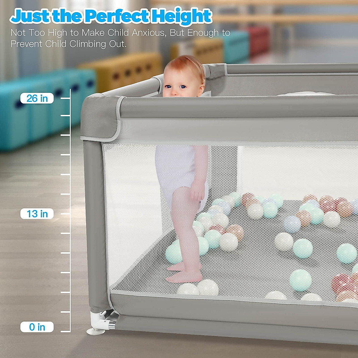 PARASAKA Baby Playpen, 72” x 59” Extra Large Baby Play Pen Play Yard, Playpen for Babies and Toddlers, Baby Fence Play Area, Baby Gate Playpen