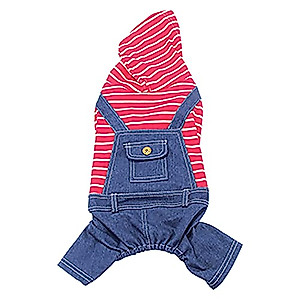 Sweatshirt for Dog Girl Fat Classic Four Piece Elastic Jeans Dog Clothes Legged One Stripe Pet Clothes Small Dog Sweater