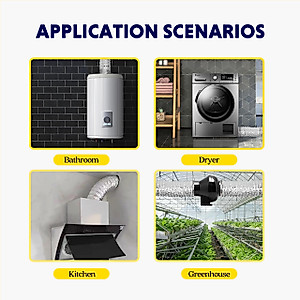 iPower GLDUCT4X8C 4 inch 8 feet Non-Insulated Flex Air Aluminum Foil Ducting Dryer Vent Hose for HVAC Ventilation with 2 Clamps, 4'' X 8', Silver