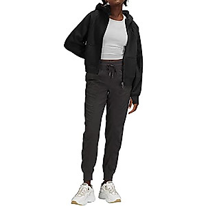 LASLULU Womens Fuzzy Cropped Hoodies Sport Athletic Zip Up Hoodie Stand Collar Sweater Fleece Lined Sweatshirt Long Sleeve Pullover Tops Pockets(Black-Medium)