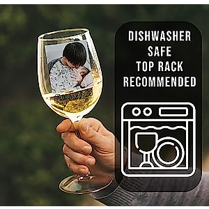 Personalized 16oz Photo Picture Print Stemmed Wine Glass - New Mom Gifts, Unique Gift for Mother's Day, Postpartum Gifts, Women After Birth, First Time Mom and Dad, New Parents, Her Mama Mommy, Baby