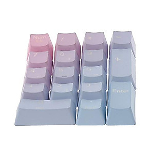 Gaming Mouse and Keyboard 17 Keys RGB Top Printed PBT Backlit Keycap for Mechanical Keyboard (Color : Purple Powder)