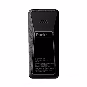 Punkt. MP02 New Generation 4G LTE Minimalist Mobile Phone, Unlocked, Nano-SIM, Wi-Fi Hotspot, Digital Security, 2GB RAM+16GB Storage, 1280 mAh Battery, Multiband – Black