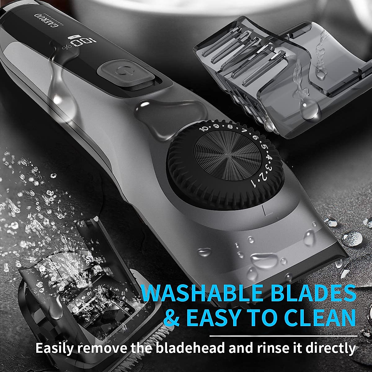 GAERUO Beard Trimmer for Men, Precision Adjustable Trimmer, 38 Length Level Detail Trimmer Hair Clippers, Fast USB Cordless Rechargeable Mens Trimmer Grooming Kit for Body Face Mustache Hair