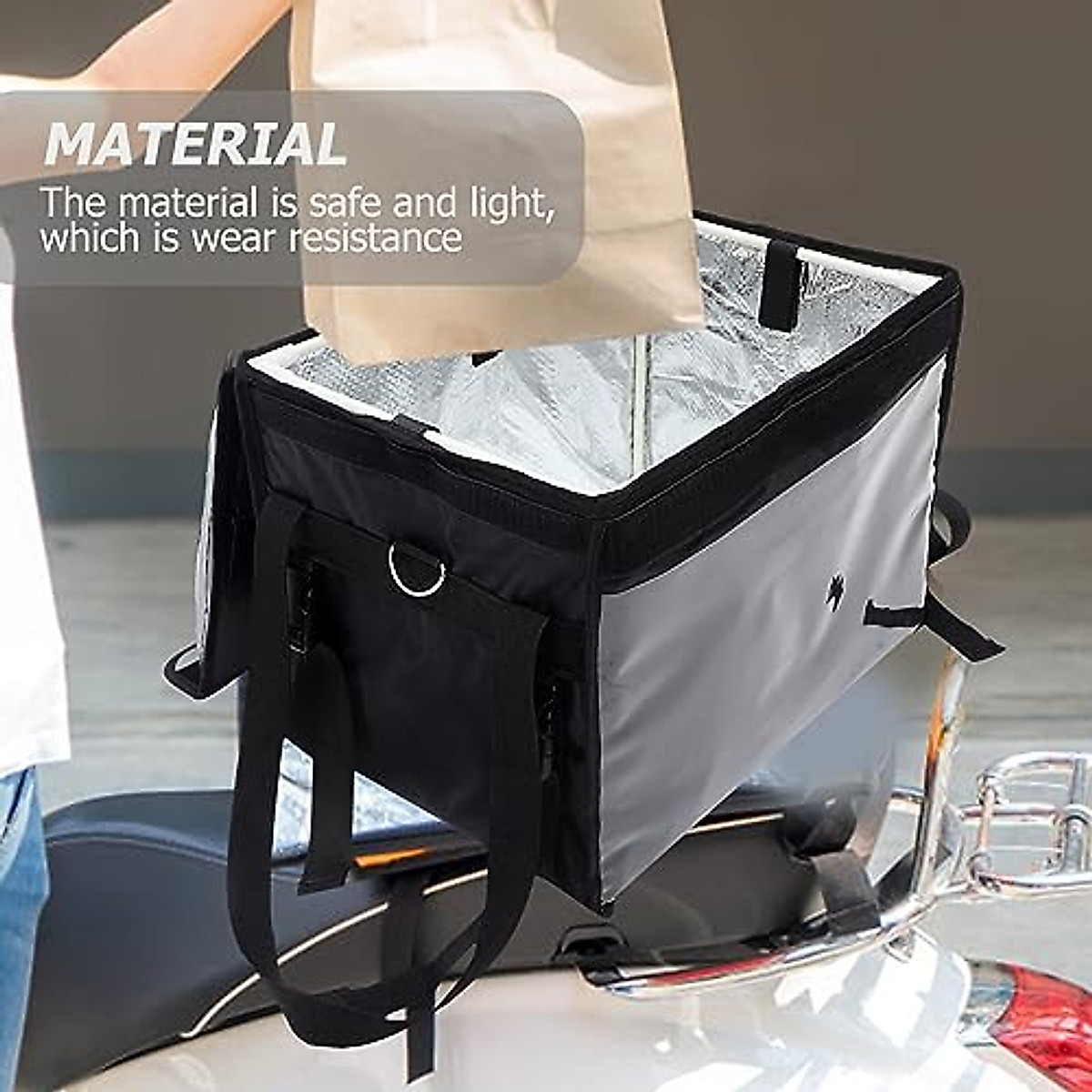 HEMOTON Insulated Food Delivery Bag, 32LReusable Warming Bag with Sturdy Zipper for Food Delivery & Grocery Shopping, Durable, Heavy Duty, Large Size