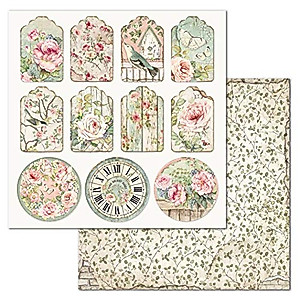 STAMPERIA INTERNATIONAL, KFT PAPER PAD 8X8 10PK HOUSE ROSE, 20.3 x 20.3 (8" x 8"), Multicoloured