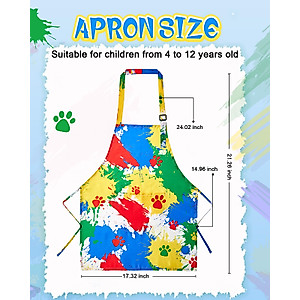 Lictin 2 Pack Kids Apron for Girls Boys Art Aprons for Cooking, Waterproof Art Apron with Pockets for Kids Painting Cooking Baking (4-12 Years)