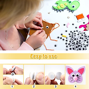 TOAOB 300pcs Plastic Wiggle Googly Eyes Self Adhesive 12mm Black Round Sticker Eyes DIY Arts Crafts Scrapbooking Accessories