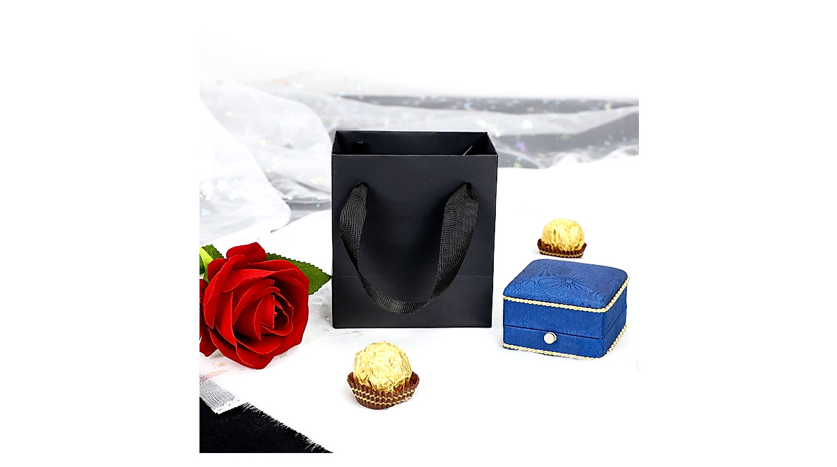 Mini Black Gift Bags 12 Pack for Parties, Weddings & Gifts