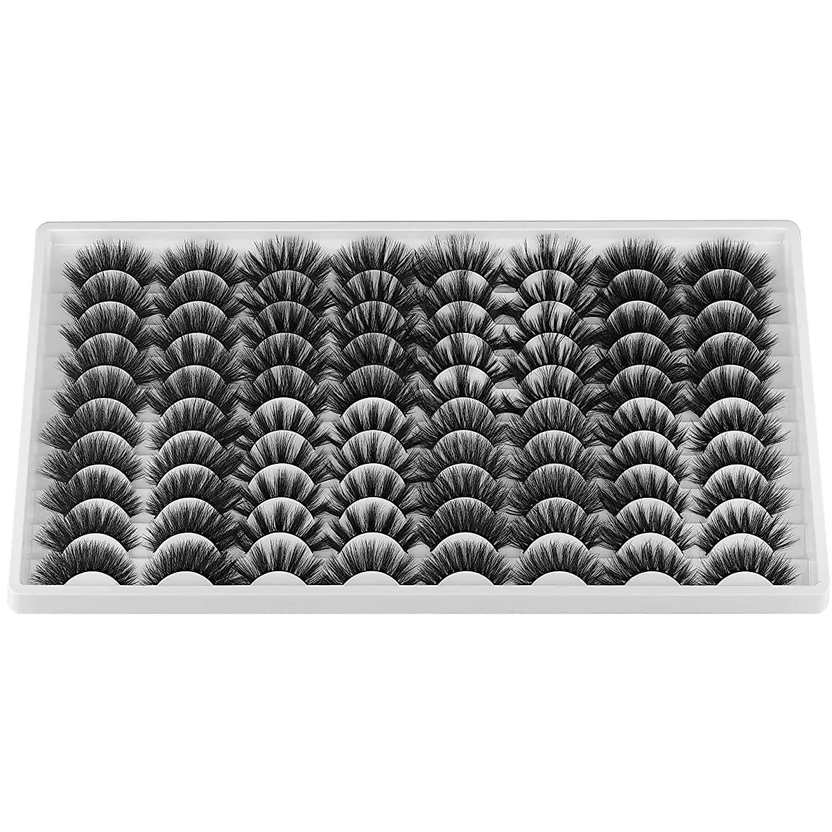 Mink Lashes Faux False Eyelashes Dramatic Natural Look 8 Styles Fake Eyelashes Pack 18-22MM Thick Crossed Fluffy Volume Reusable Eyelashes 3D Multi-layered Cat Eye&Round Shape by Boahankuke