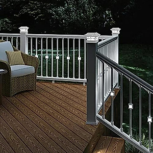 Solar Post Cap Lights Outdoor Solar Powered Post Lights Waterproof LED Fence Light Warm/Cool White 2 Modes Landscape Lamp for 4x4 Posts Garden Yard Deck Fence Patio Decor - White, 4 Packs