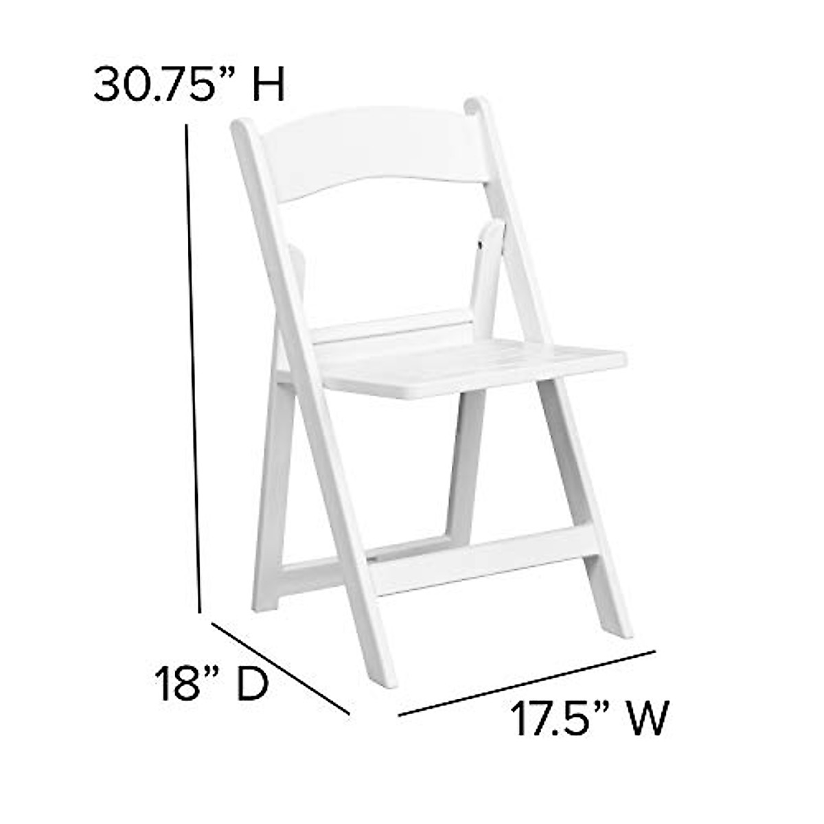 Flash Furniture 4 Pack HERCULES Series 1000 lb. Capacity White Resin Folding Chair with Slatted Seat