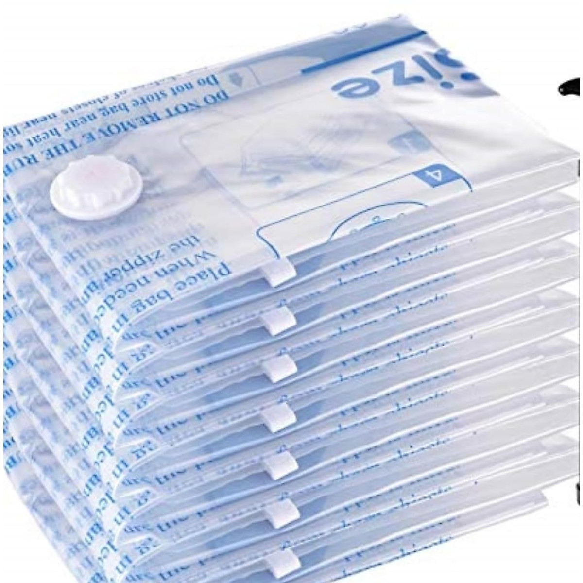 Vacuum Storage Bags 8 Large, Space Saver Sealer Bags, Airtight Compression Bags for Clothes, Pillows, Comforters, Blankets, Bedding(NO PUMP)