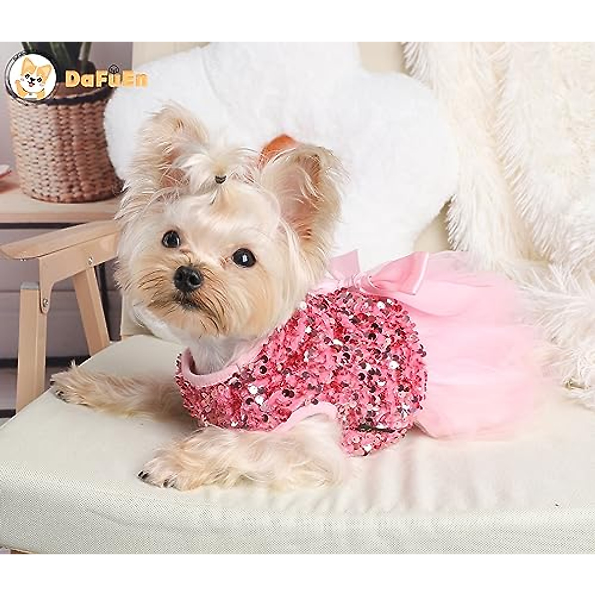 Dog Sweaters for Small Dogs Girl Winter Puppy Wedding Dress Cold Weather Pet Clothes Outfits Fleece Warm Doggie Apparel for Chihuahua Yorkie Teacup Clothing (Small, Pink)