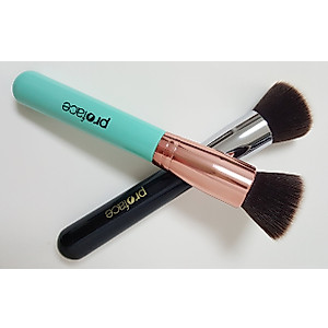 Mypreface Synthetic Blush and Bronzer Brush - Angled Kabuki Makeup Brush: Premium Foundation Brush Perfect for Face Contouring and Highlighting with Creams and Powders (Black)
