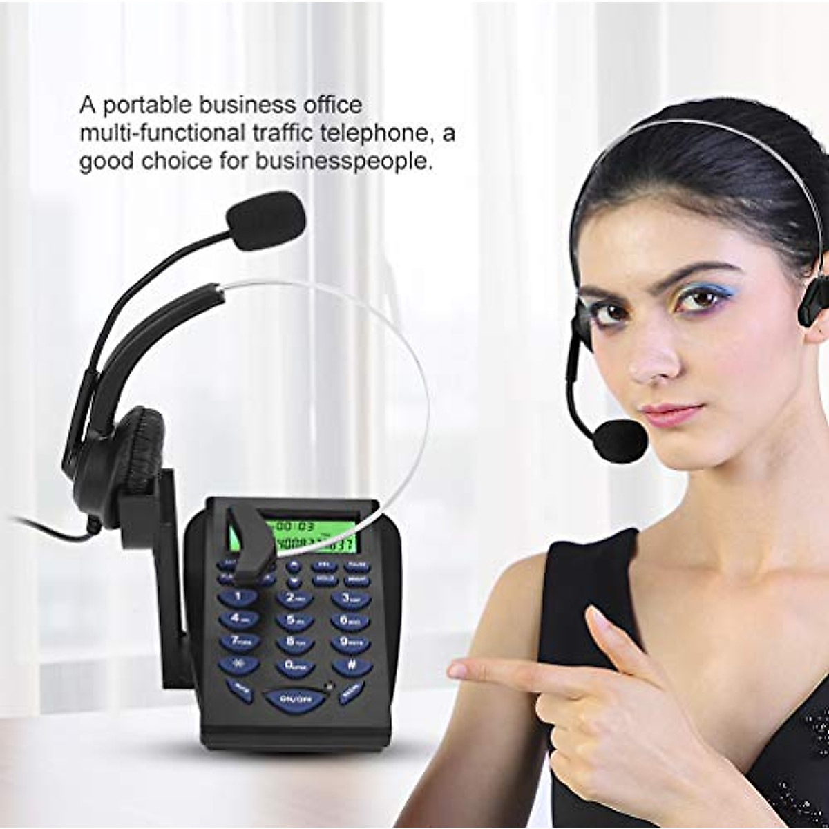 Mini Business Office Multifunctional Phone Dial Pad,FSK/DTMF Caller ID Display Function,with Noise Cancellation,Call Manual and Automatic PickOff Options Call Center Traffic Telephone