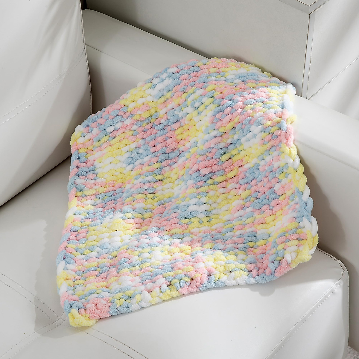 HOMBYS 6 Pack Velvet Baby Blanket Yarn for Crocheting, Super Bulky Tie Dyed Soft Chenille Rainbow Yarn for Knitting,Weaving DIY Craft,Toy Doll,Pink Multi Colored, 6 Skeins (55 yds,3.5 oz Each Skein)