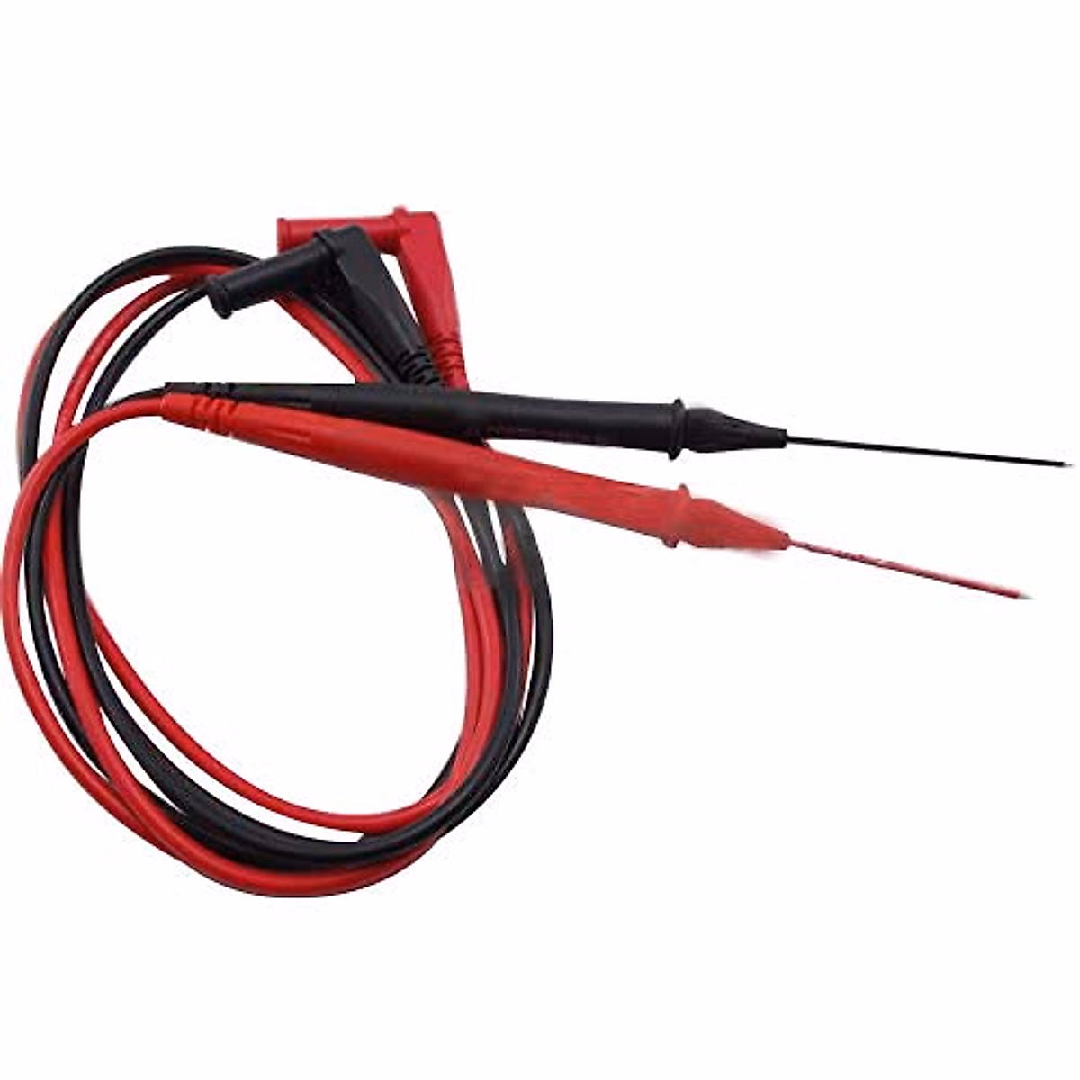 Retractable PVC Tip Test Lead Set, Right Angle,adjustable length Red+black