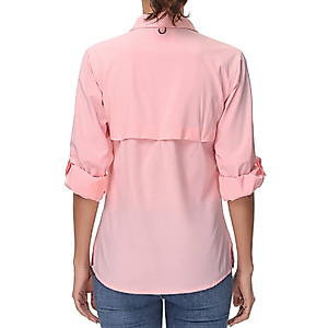 BASSDASH Women's UPF 50 Long Sleeve Fishing Hiking Button Down Shirt Performance Quick Dry FS21W